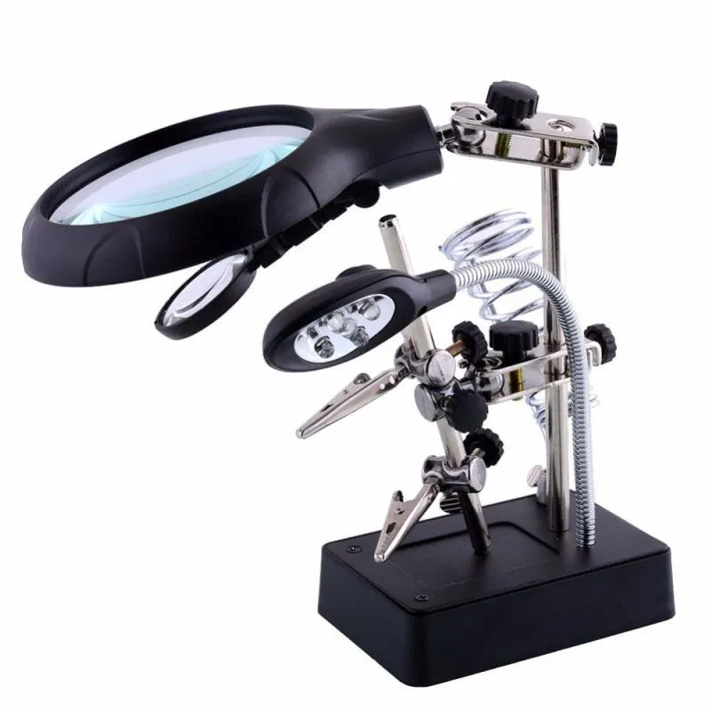 DHgate.com:3-in-1 LED Magnifying Glass with Solder Iron Stand Holder, 2 ...