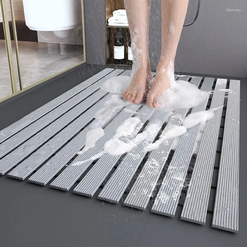 Non Slip Bathroom Rug TPE Rubber Shower Mat Solid Color Anti Fall Floor Mat for Home Washroom Children s Toilet 2024