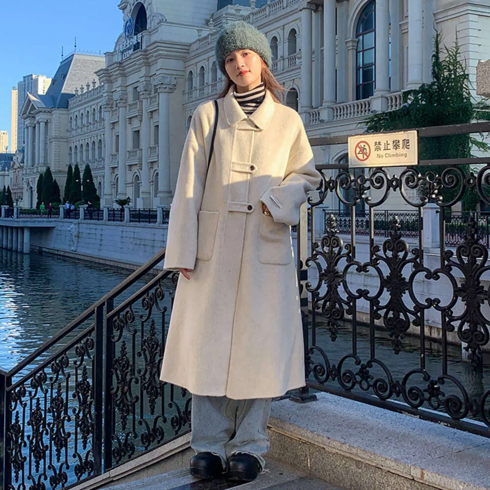 MOXI Trece Filas Puras Mujeres 2023 Otoño E Invierno Lana Abrigo De ...