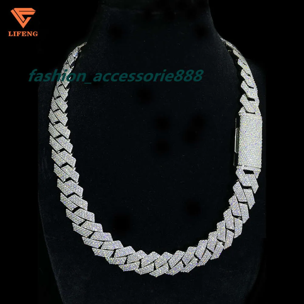 Iced Out Cuban Chain Necklace - VVS Moissanite, Rose Gold, 18mm Hip Hop ...