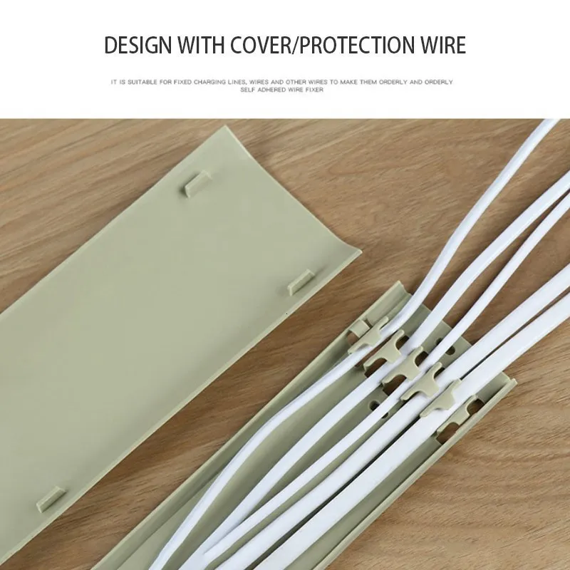 Storage Baskets Self-Adhesive Wall Mounted Wire Duct Cover Data Cable ...