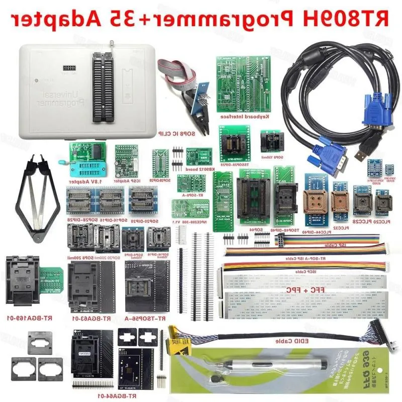 DHgate.com:RT809H EMMC-Nand FLASH Fast Universal Programmer with 35 Adapters, BGA63, BGA64 ...
