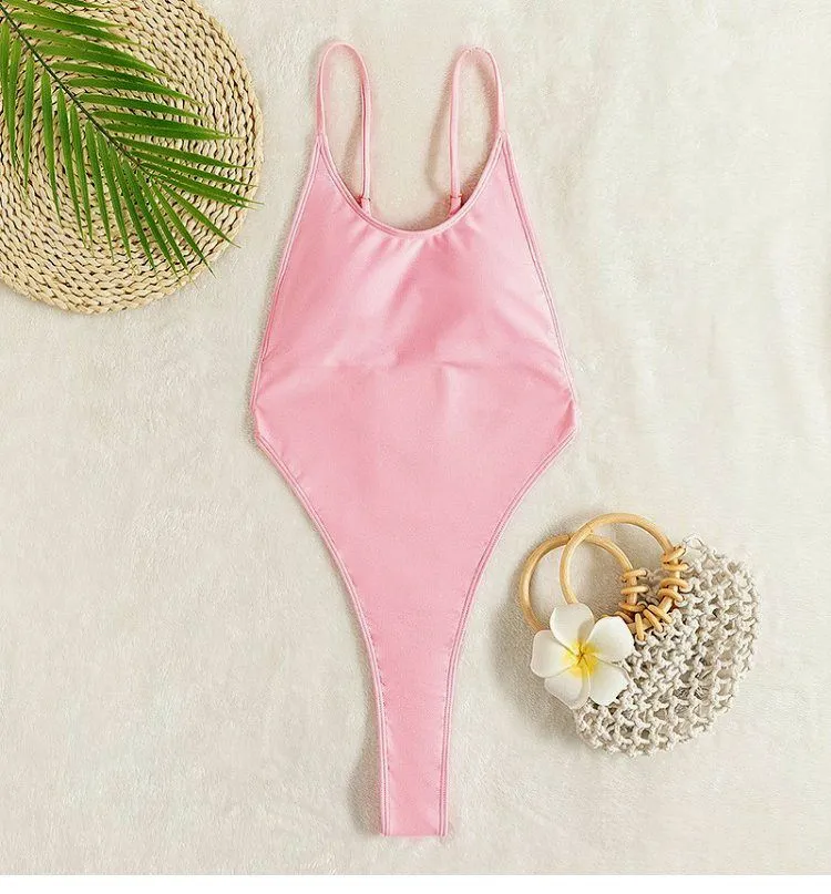 Triangle Solid Color Bikini Womens One Piece Swimsuit L22017+220 From ...