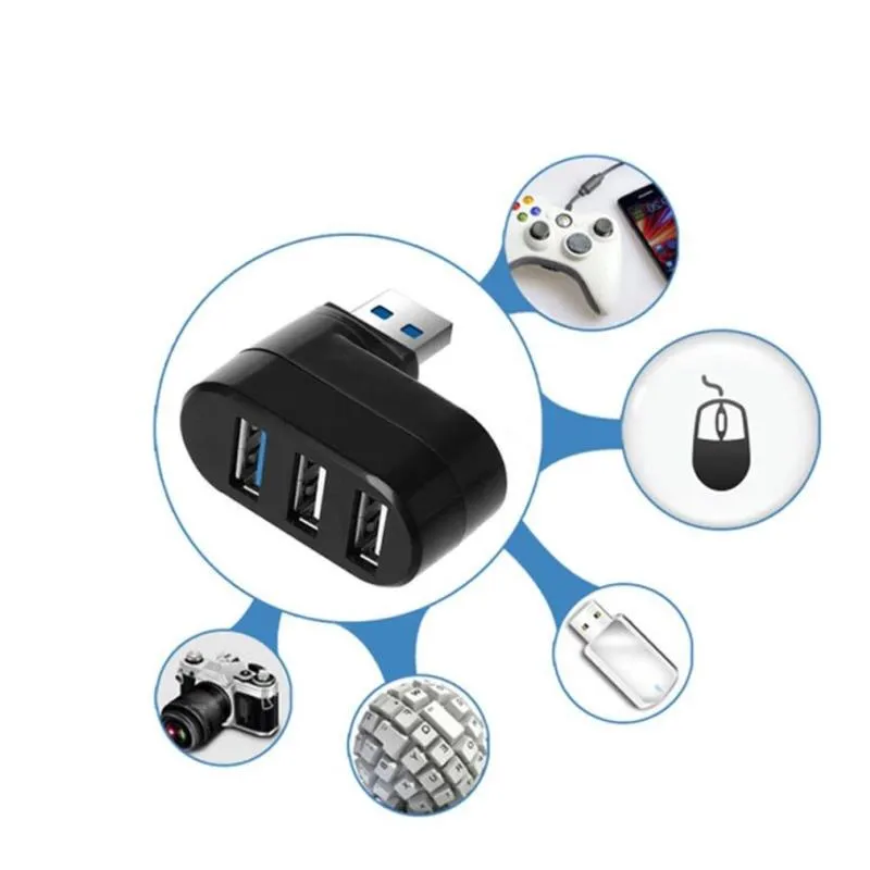 Adaptador USB Hub 2030 Giratorio De Alta Velocidad Lector De Disco U Divisor 3 Puertos USB Para ...