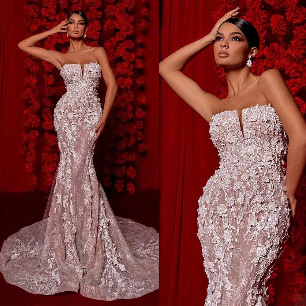 Custom-made Plus Size Mermaid wedding attendee dress with 3D Flower ...