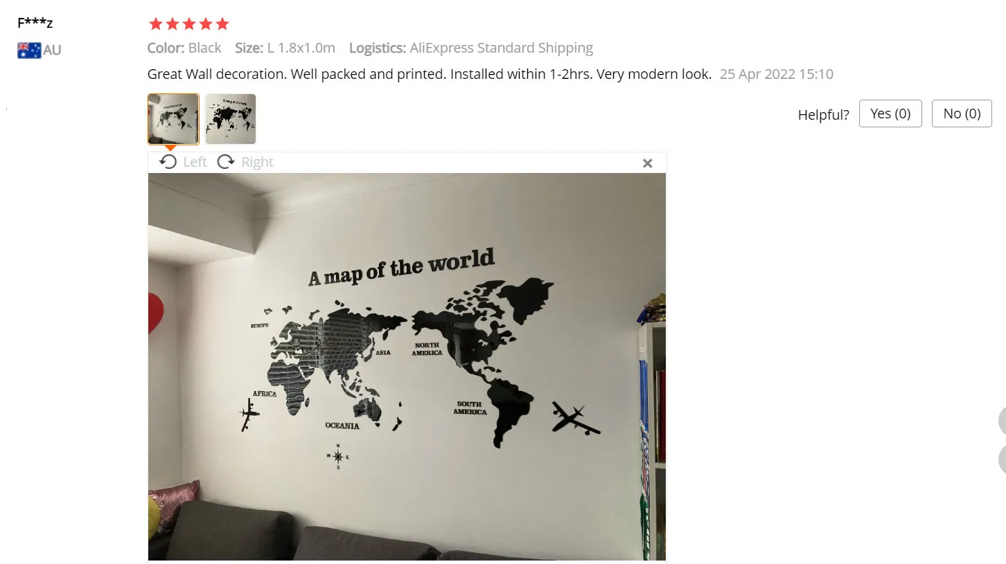 Wall Stickers World Map Acrylic 3D Solid Crystal Bedroom Wall With ...