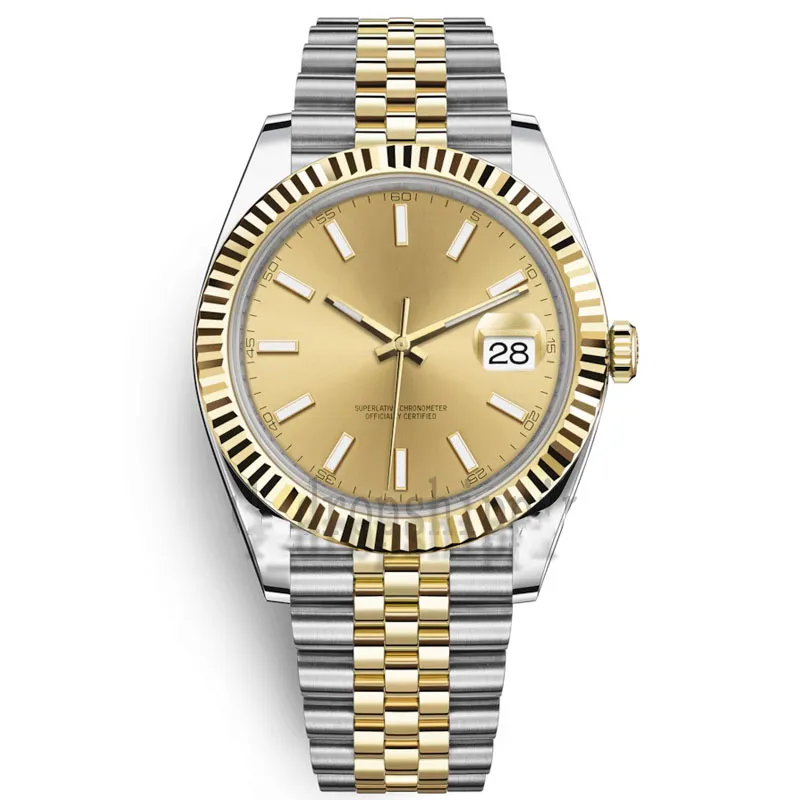 Luxury Blue Gold Watch With Big Magnifier, 41mm Stainless Steel ...