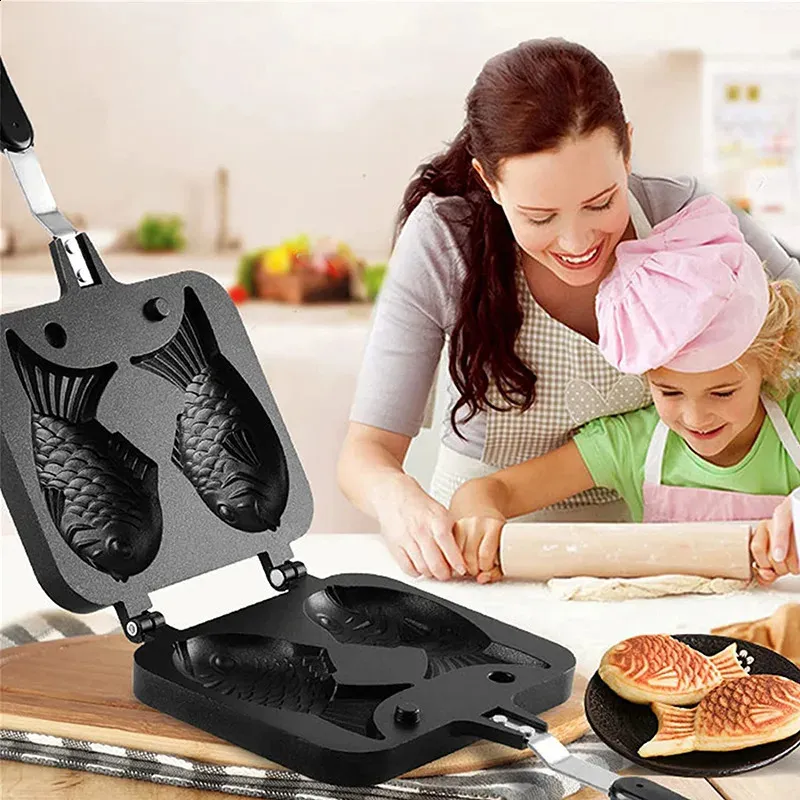 DHgate.com:Japanese Taiyaki Pan, Double Fish Shaped Waffle Cake Maker ...