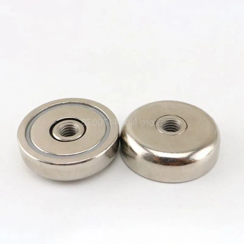 Neodymium Block Magnets, Rubber Coated Disc Magnet with Female Thread ...