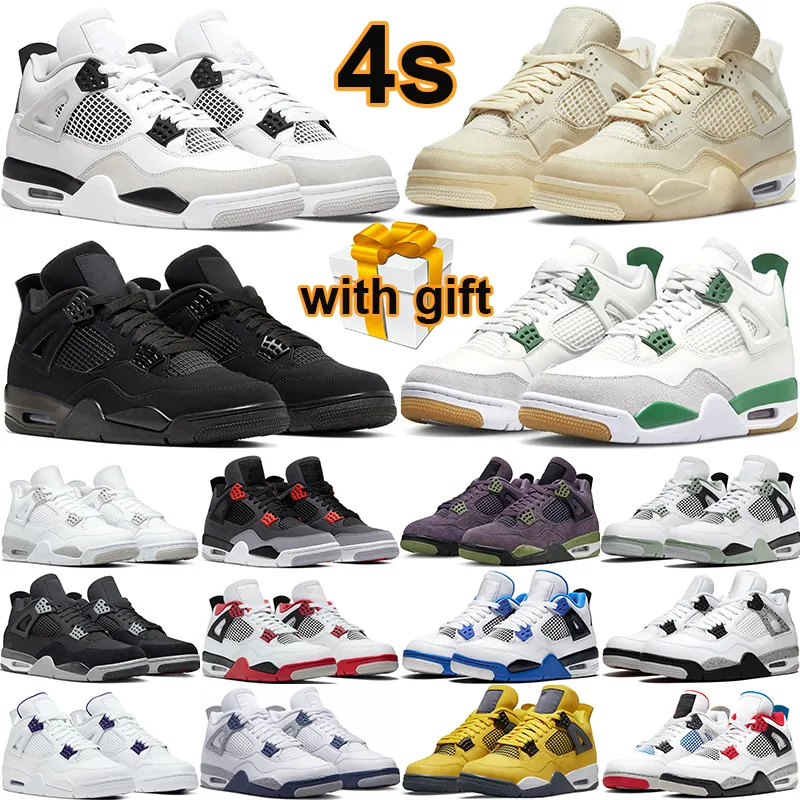 4s Military Black Cat Men Women Basketball Shoes 4 Retro Bred White ...