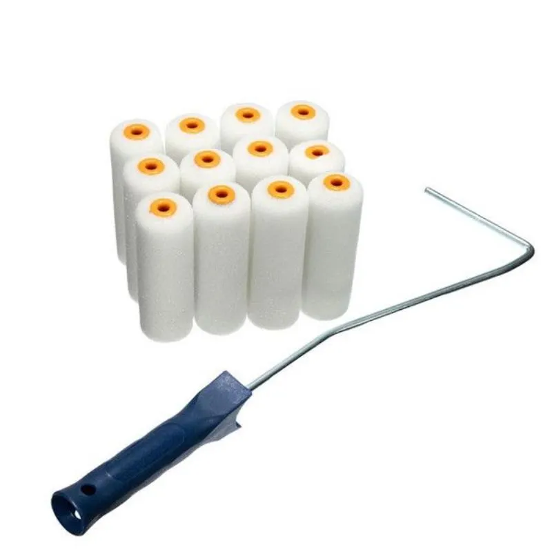12-Piece Foam Paint Roller Set - 100mm Mini Paint Rollers for Smooth ...