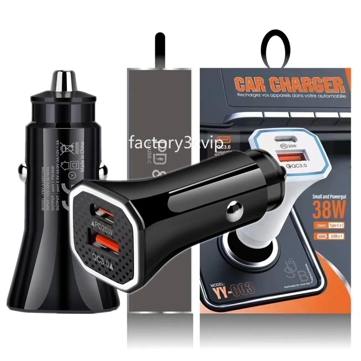 USB C Car Charger: 12W 2.4A Dual Type C Ports PD Fast Charging Adapter ...