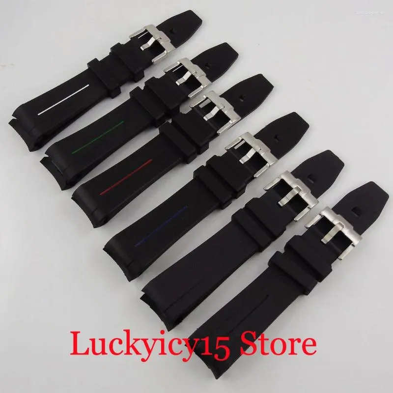 Watch Bands Curved End Rubber Band Strap 20mm Width Lugs Fit 40mm From ...