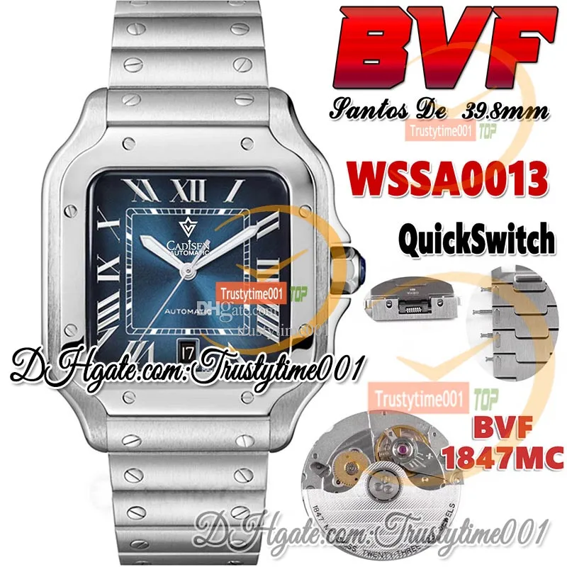 Mens Automatic Watch With Blue Dial, Roman Markers, Steel Case, And ...