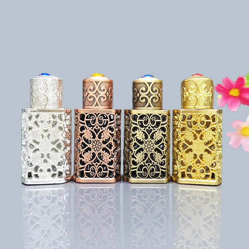 Arab Style 3ml Antique Metal Metal Perfume Bottle With Hollow Out ...
