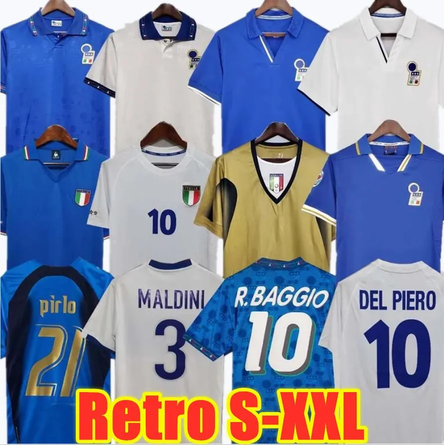 Italy Retro Soccer Jerseys: Baggio, Maldini, Donadoni, Schillaci, Totti ...