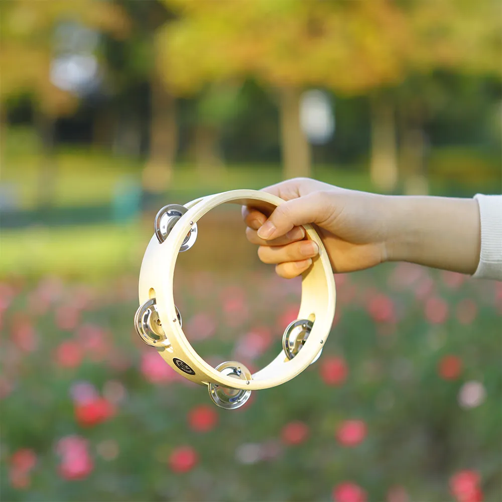 Jingle Bells Percussion Instrument, 6 Inch Handheld Tambourine With ...