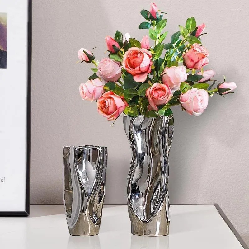 Elegant Electroplated Ceramic Vase - Light Luxury Home Decor for ...