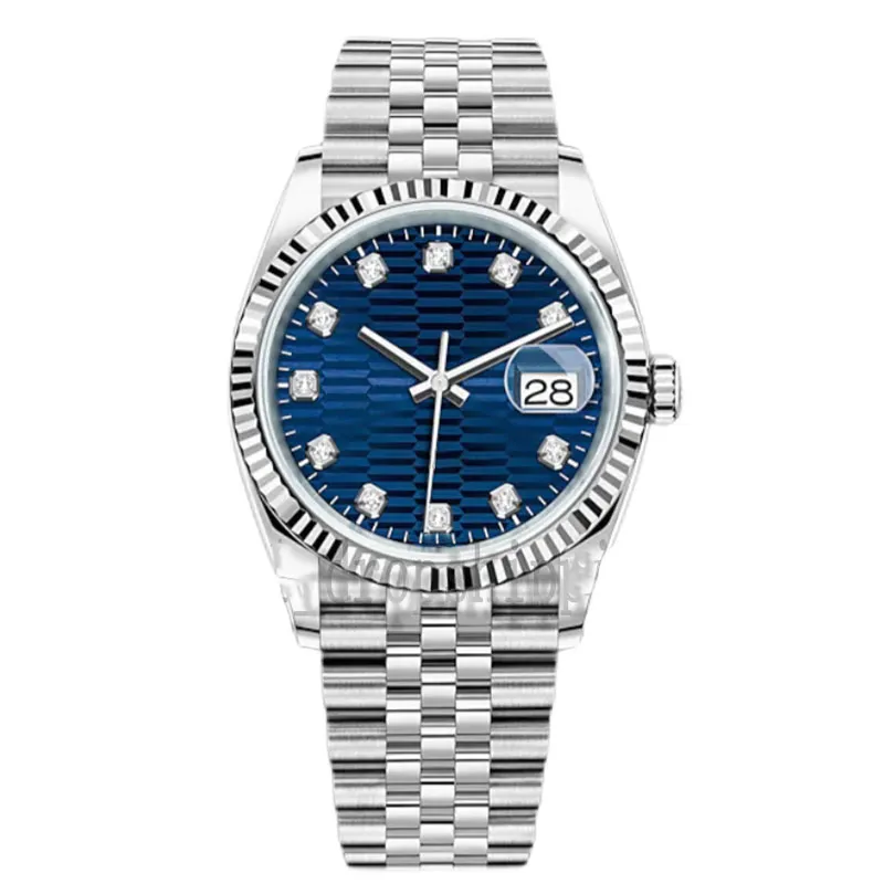 Luxury Blue Gold Watch With Big Magnifier, 41mm Stainless Steel ...