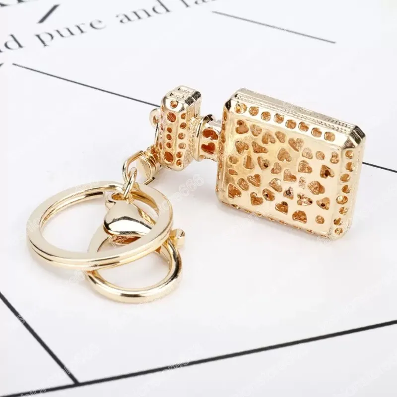 Crystal Perfume Bottle Keychains For Car Bags Rhinestone Shiny Alloy ...