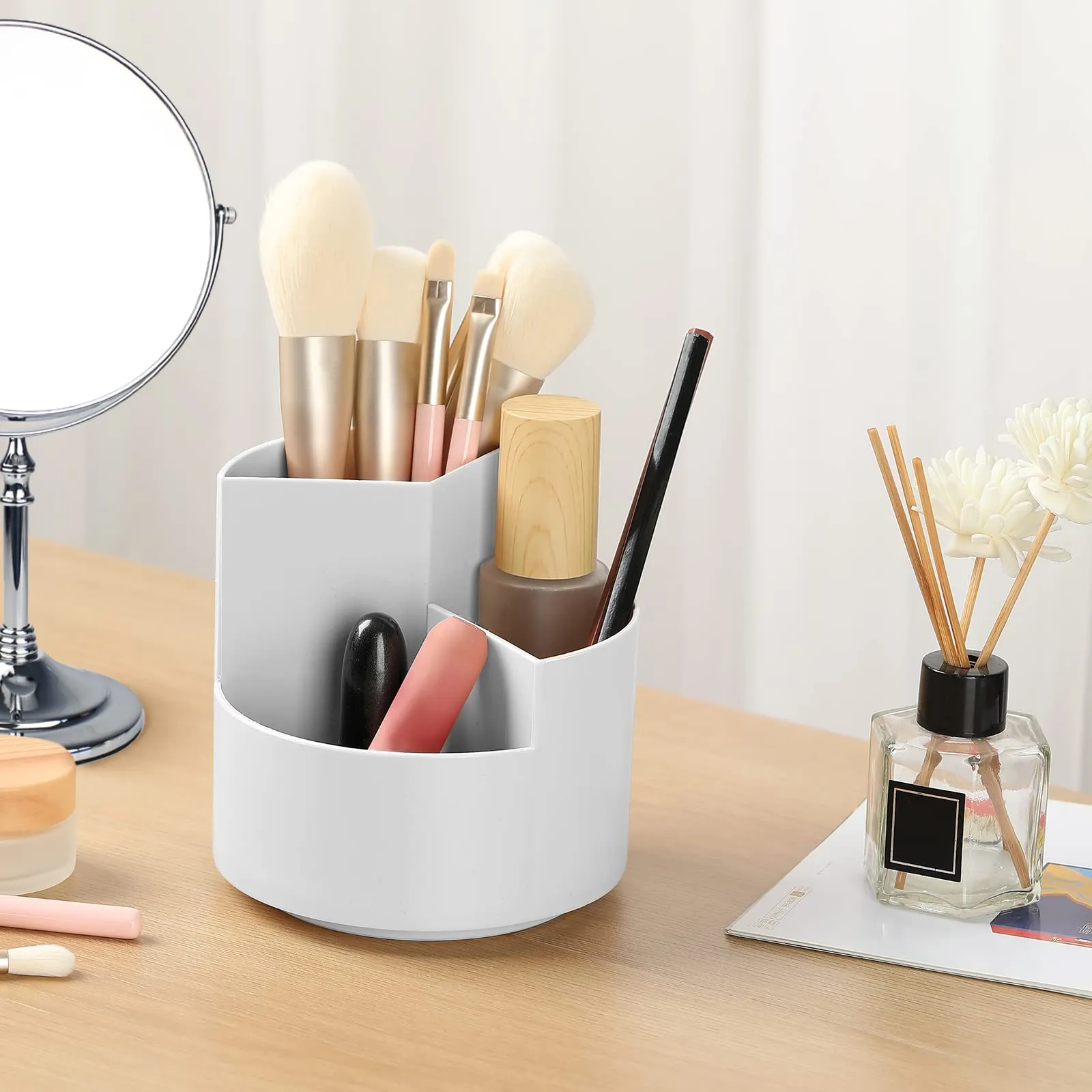 360° Rotating Desktop Pencil Organizer - Multi Pencil Holder with 3 ...