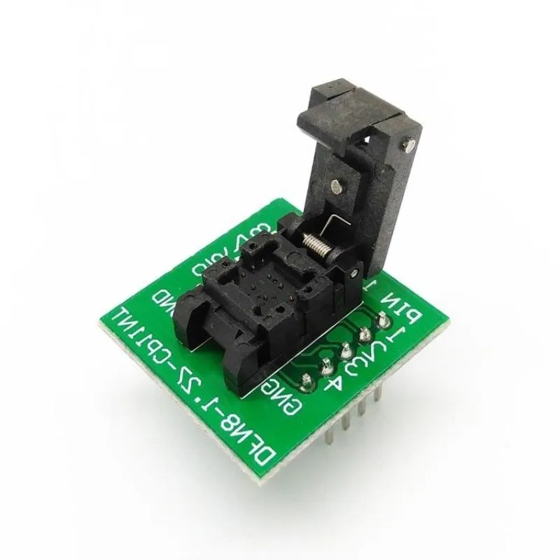 QFN8/DFN8/WSON8 Programming Socket - Pogo Pin IC Test Adapter, .127mm ...