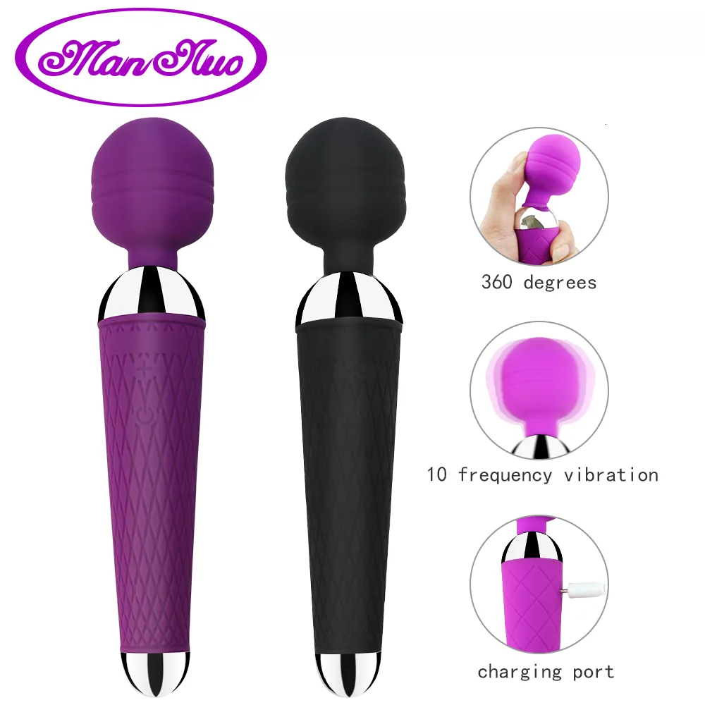 ₩13 281에서 Vibrators Man Nuo 10 속도 강력한 Av Magic Wand Clitoris Sex Toys