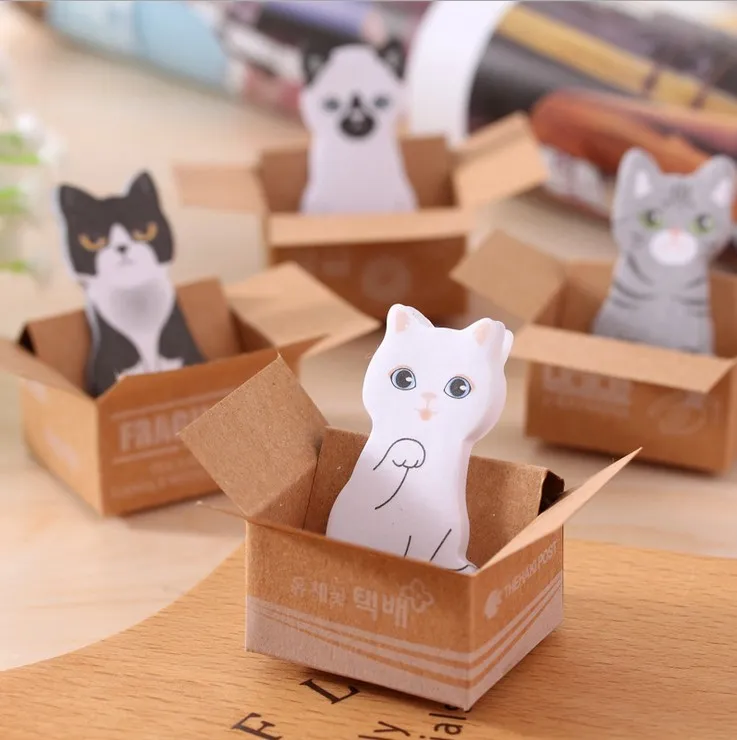 Cute Cat Sticky Notes Set - Cartoon Memo Pads, Creative Message ...