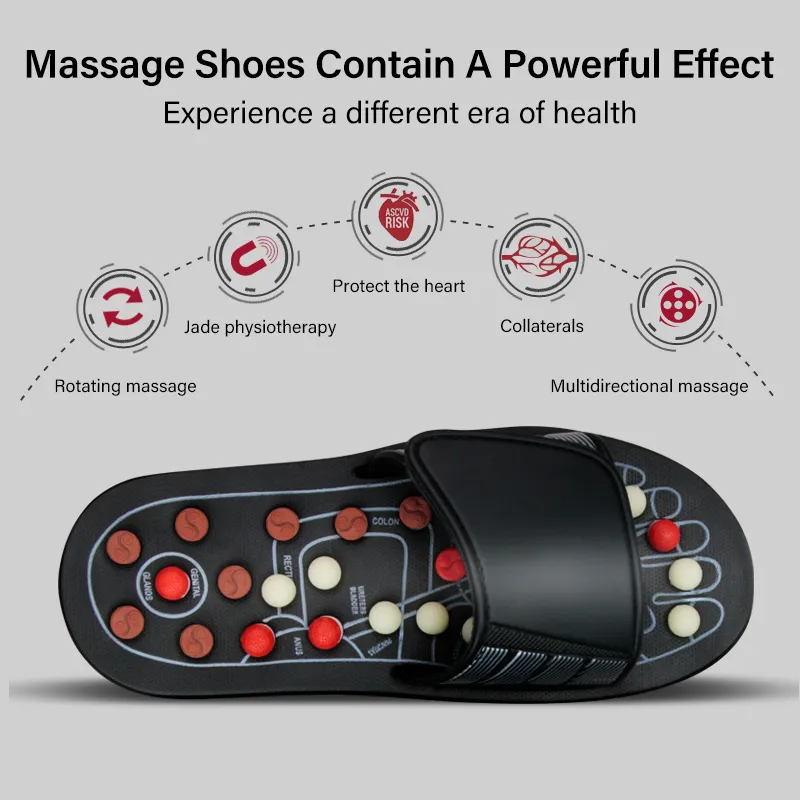 Acupuncture Foot Massager Slippers - Reflexology Therapy Stone Shoes ...