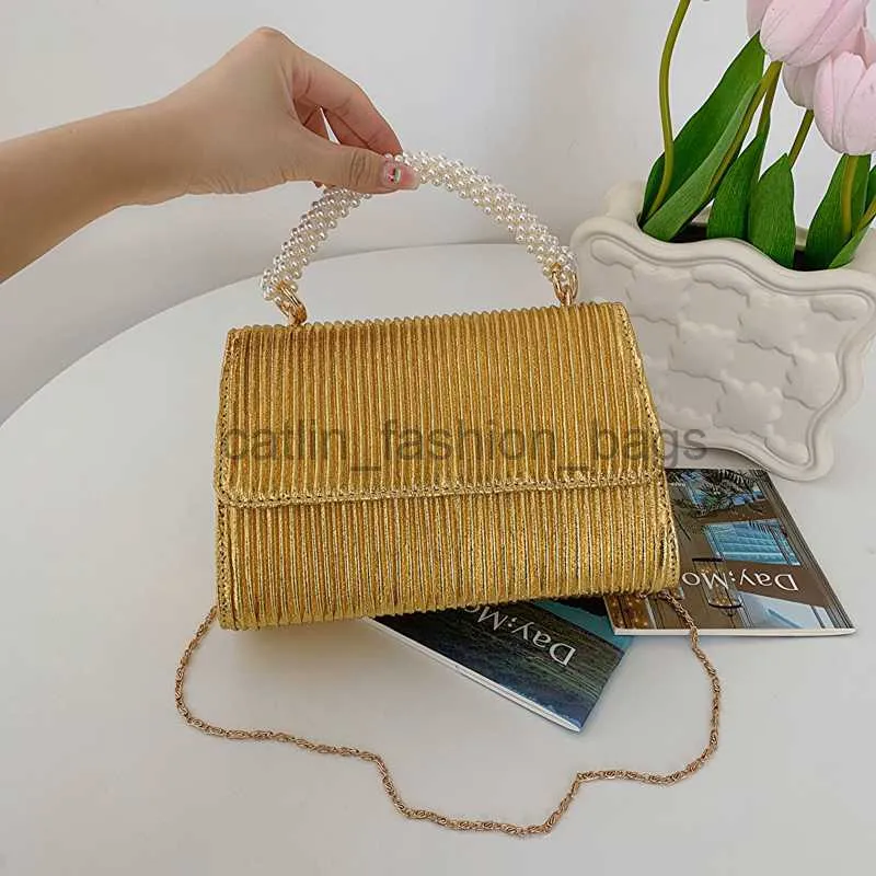 Luxury Square Corduroy Shoulder Bag For Women Gold And Silver Crossbody ...