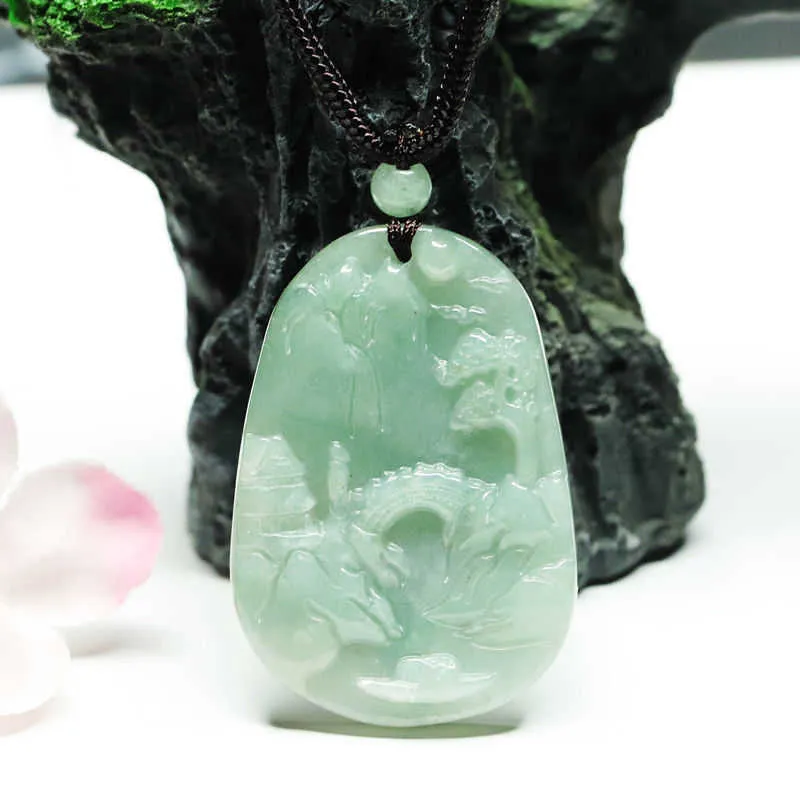 Mens Emerald Pendant Burmese Jade Landscape Pendant... From Yanqin08 ...