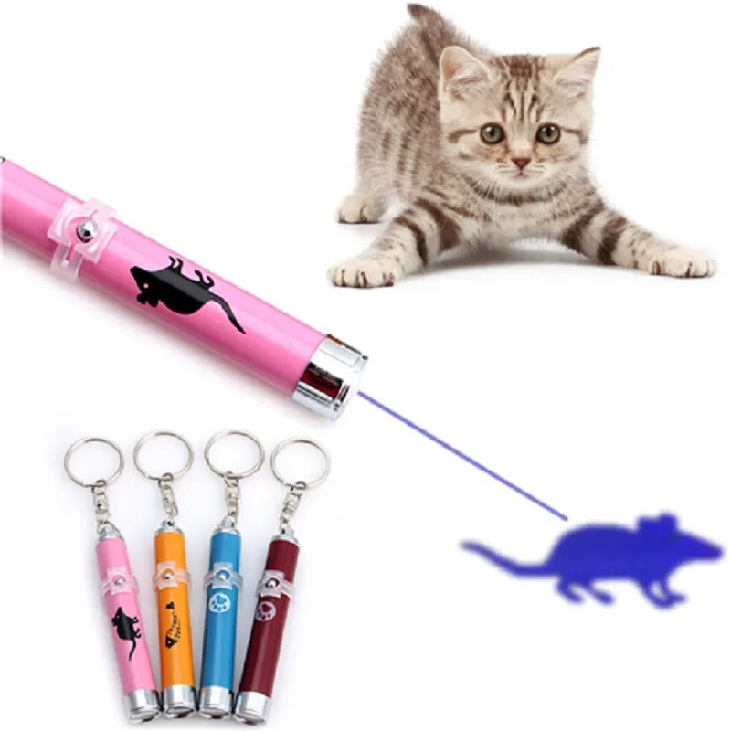 Cats Laser Pointer Toy Portable LED Light Pen With Mouse Shadow Animation For Pet Training ...