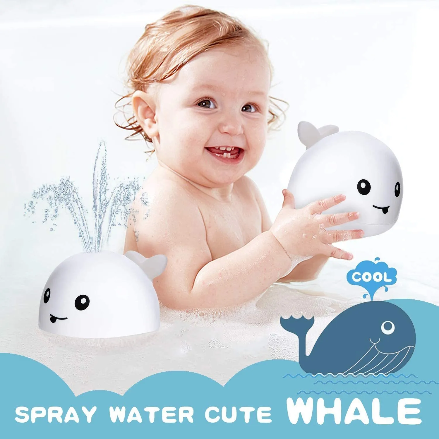 Fun Spraying Whale Bath Toy with LED Lights - Makes Bath Time a Joy ...
