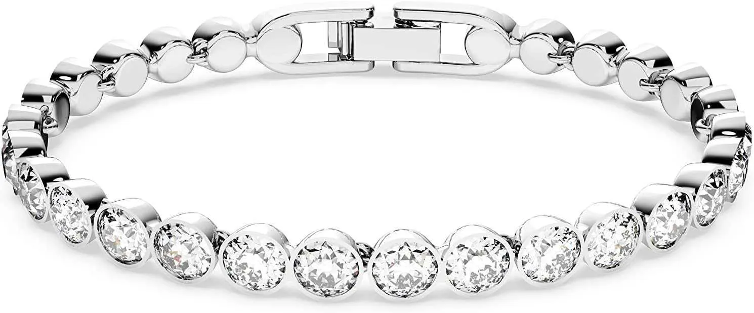 DHgate Swarovski Bracelet Rhodium Plated Luxury Crystal Tennis Jewelry for Women Jewelry