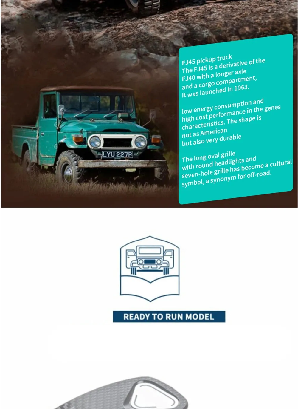 Professional Electric RC Pickup Truck RTR 1:12 Scale FJ45 Truck With 2 ...