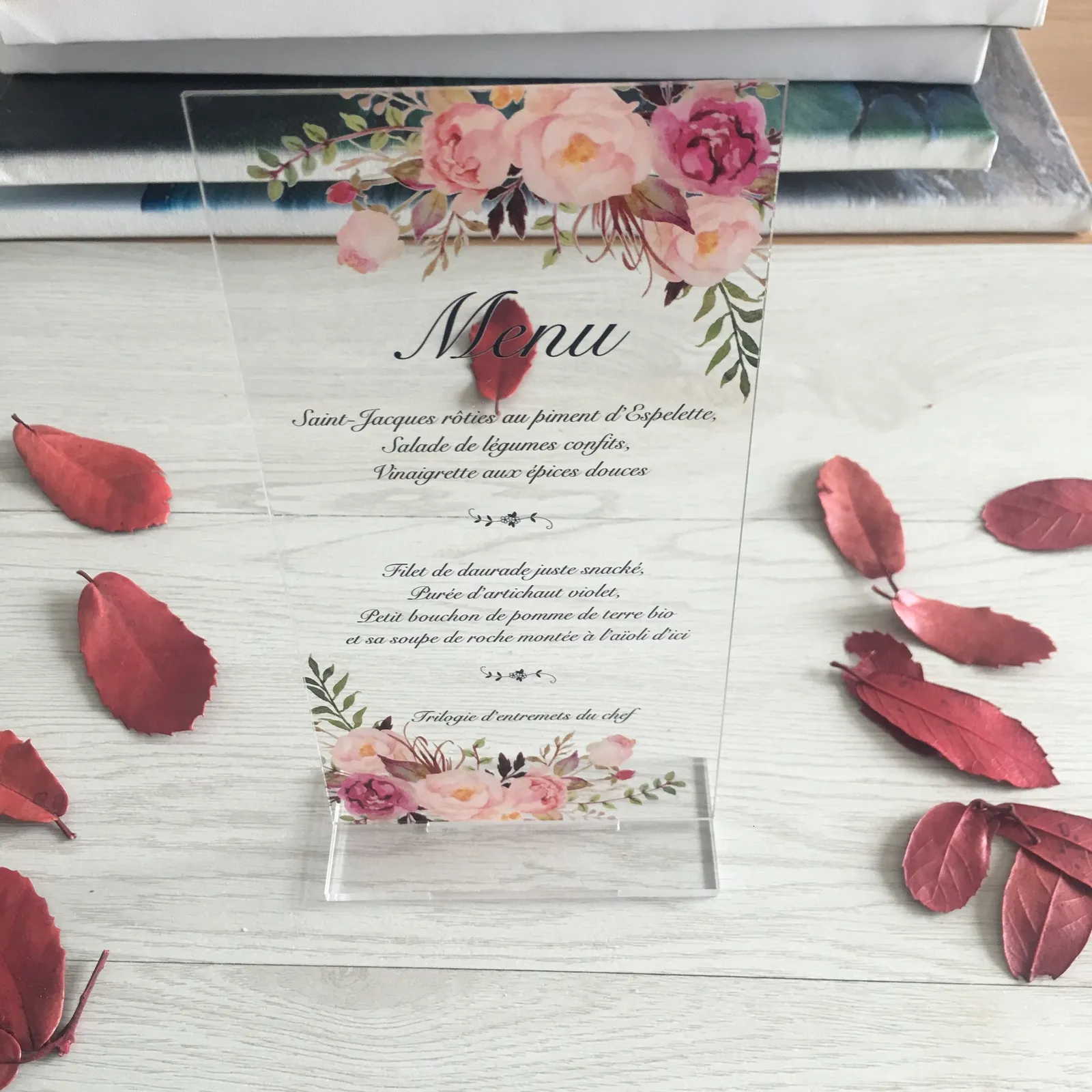 Handmade Wedding Invitations: Clear Acrylic Table Decoration With Stand ...