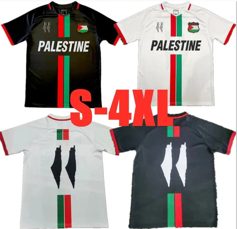 Customizable Palestine Soccer Jersey 2023/2024 Home & Away Kits, Black ...
