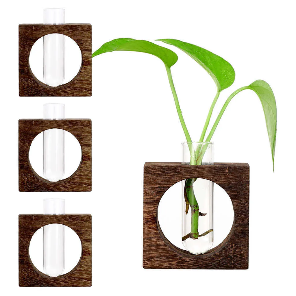 Vases 3x Test Tube Glass Vase Hydroponic Plants Planter Flower Pots ...