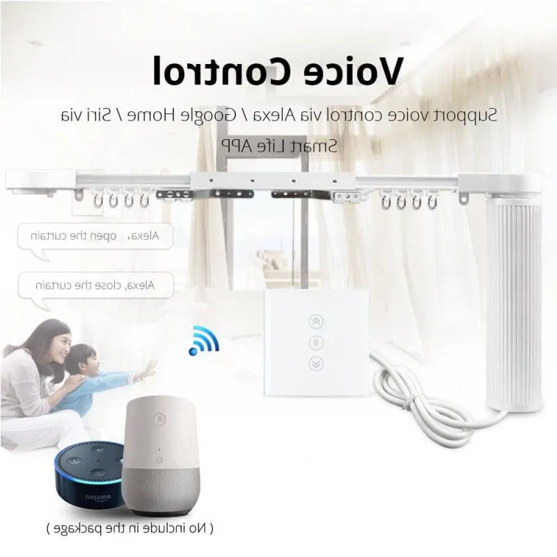 Smart Curtain Track System With Motorized Operation Wall Switch & App ...