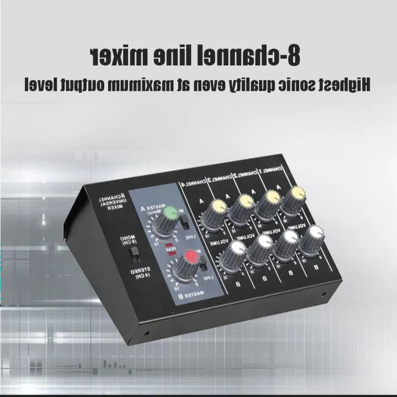 DAOI 8 Channel Line Mixer With Cara OK Microphone Music Tone Amplifier ...