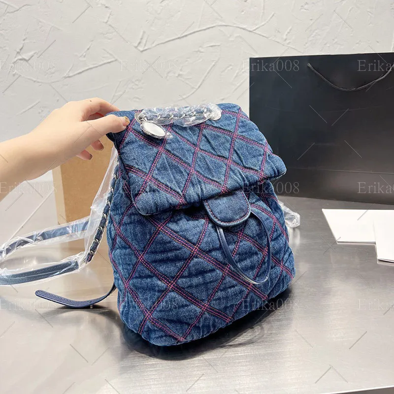 Denim Luxury Bags: Women's Fashion Denim Backpack, Casual Shoulder ...