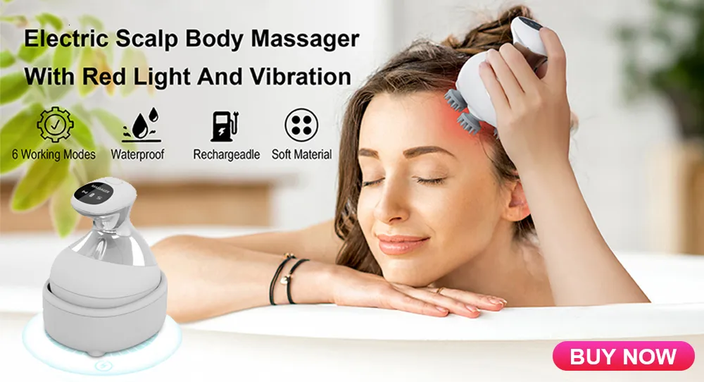 Electric Scalp Massager Red Light Therapy For Stress & Headache Relief ...