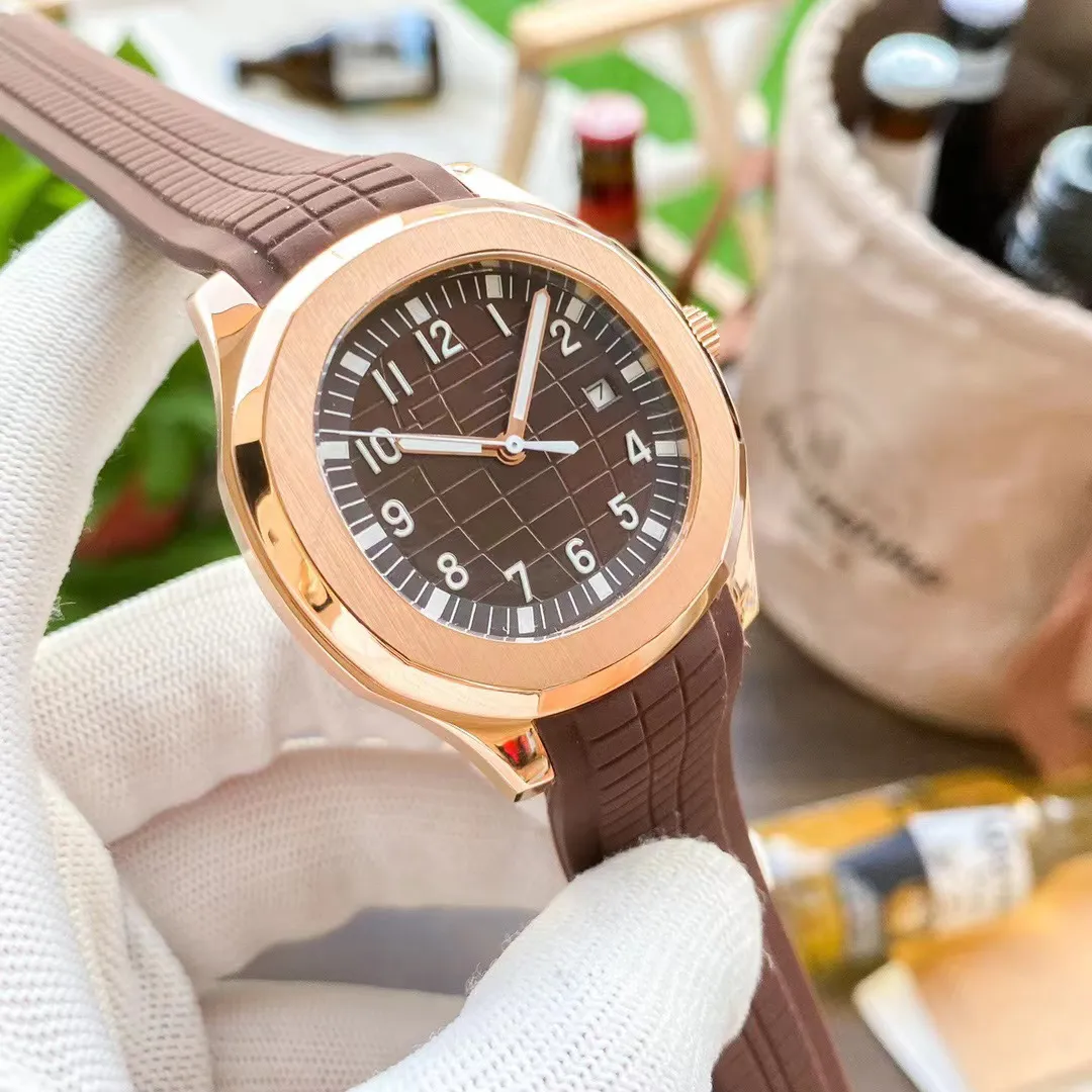 Men's 40mm Aquanaut Watch, Rubber Strap, Transparent Bottom, Calendar ...