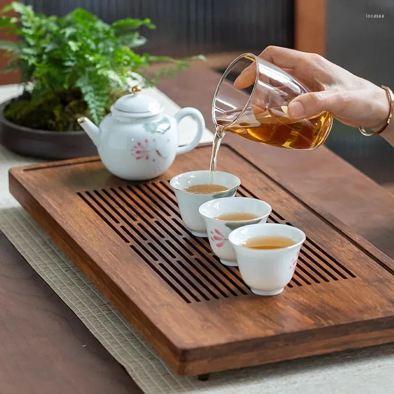Elegant Wooden Tea Tray - Solid Chinese Serving Tray, Decorative Tea ...