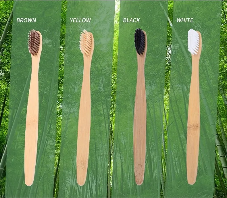 Colorful Bamboo Toothbrush 100pk Eco Friendly Wooden Rainbow Soft ...