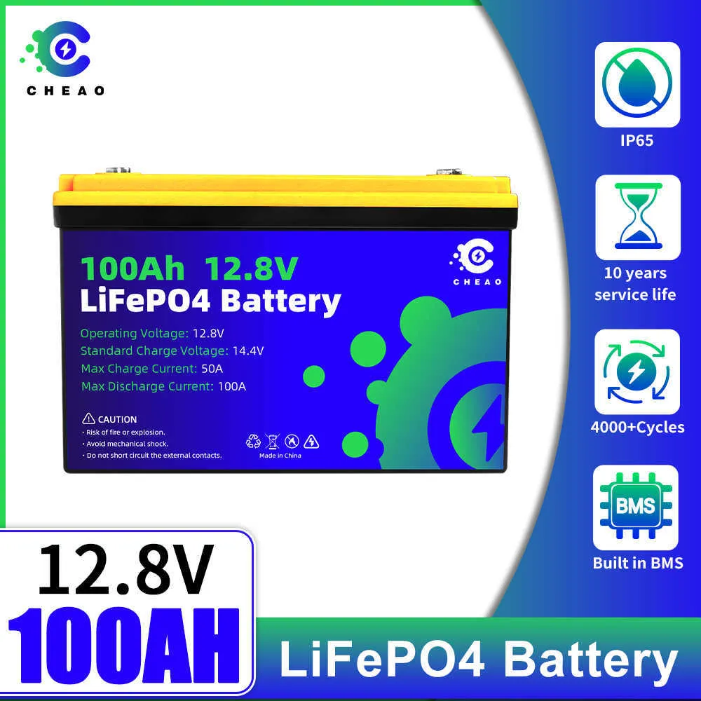 12V 100Ah LiFePO4 Battery IP65 Protection Deep Cycles Battery With ...