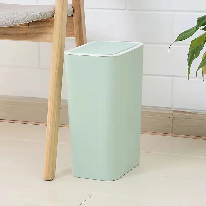 Nordic Rectangular garbage trash can with Lid for Kitchen, Bathroom ...