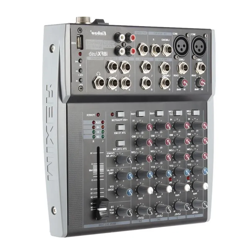 8 Channel Mixing Board Audio Mixer: 3 Band EQ, USB, XLR LINE Input, 48V ...