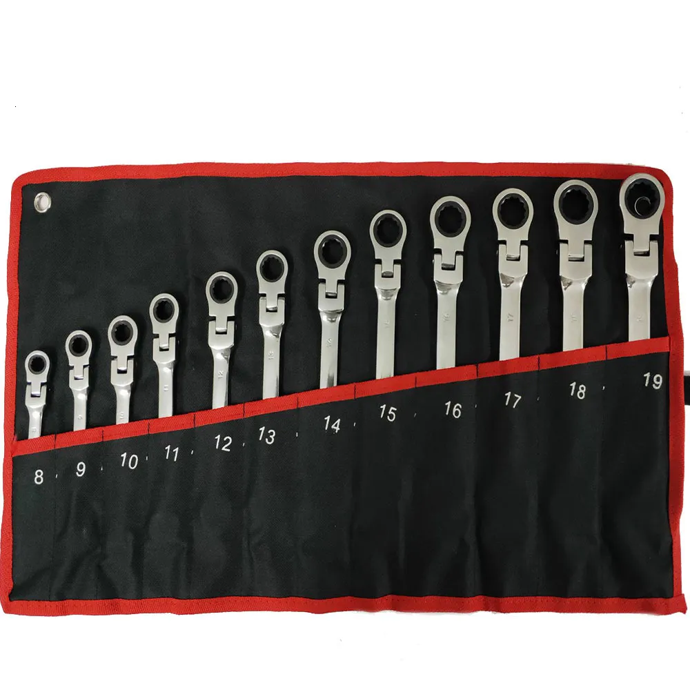Electric Wrench Flex Head Ratcheting Combination Spanner Set, Chrome ...