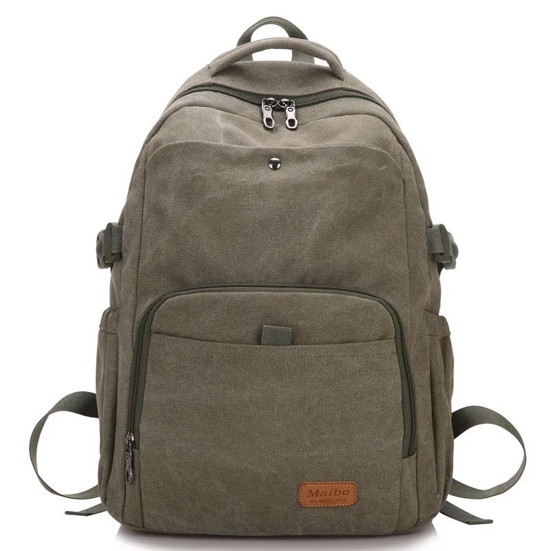 Simple Style Boy Canvas Trendy School Bag Bookbag School Backpack For ...